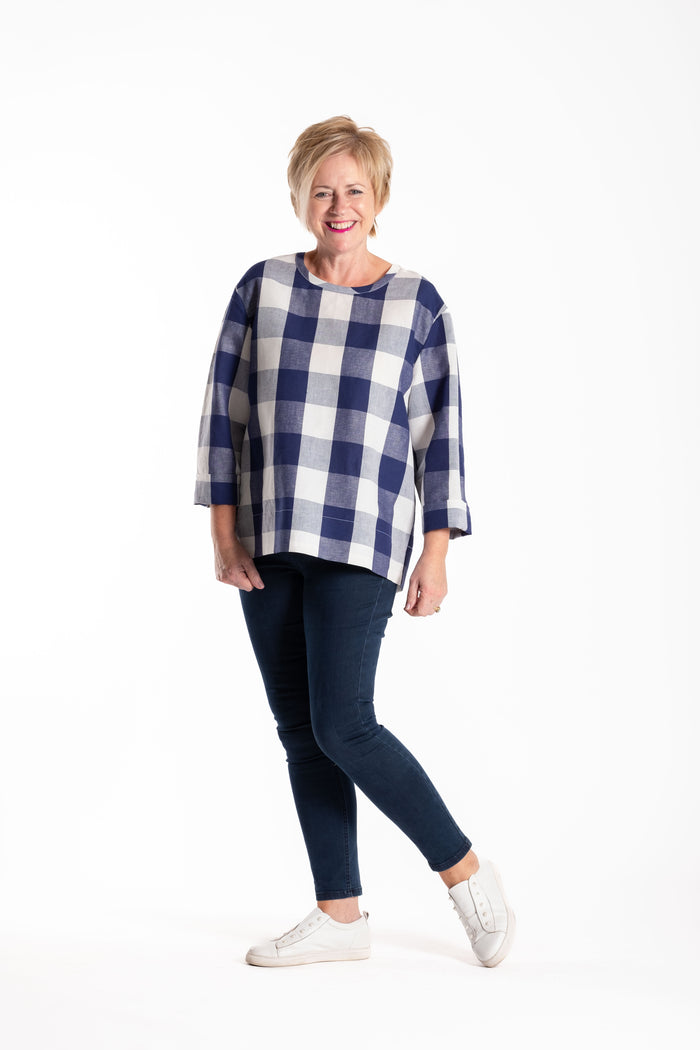 Zefer Top Blue Chq – Jellicoe